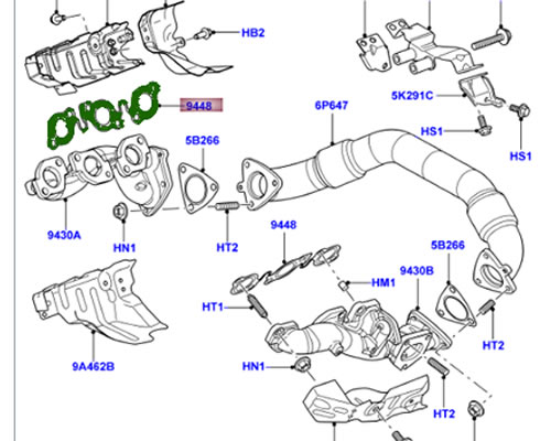 LAND ROVER EXHAUST MANIFOLD GASKET RANGE ROVER LR3 LR4 SPORT VELAR ...