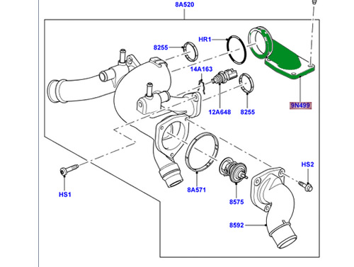 GENUINE LAND ROVER THERMOSTAT HOUSING RANGE ROVER 2006-2009 4.4 V8 ...