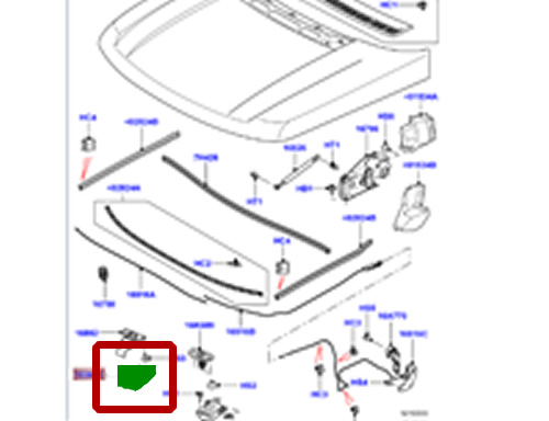 GENUINE LAND ROVER HOOD CATCH GUIDE RANGE ROVER 10-12 NEW BKY760040 NEW ...