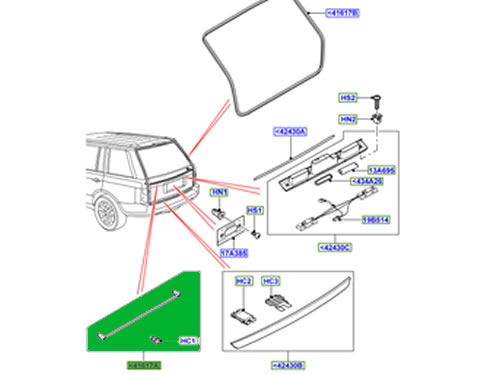 GENUINE LAND ROVER TAIL GATE REAR END DOOR SEAL RANGE ROVER 03 TO 12 ...