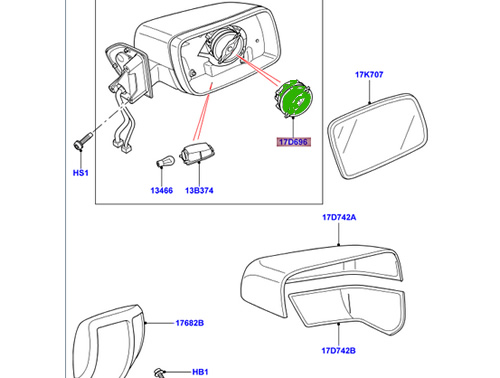 GENUINE LAND ROVER EXTERIOR MIRROR MOTOR RANGE ROVER EVOQUE RH OEM NEW ...