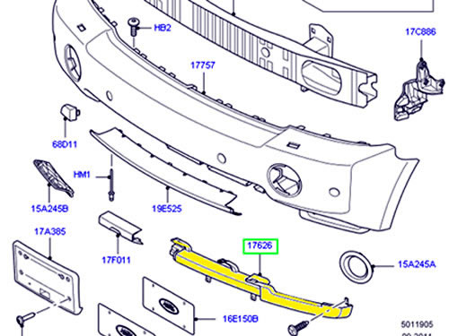 GENUINE LAND ROVER BUMPER SPOILER FRONT LOWER RANGE ROVER 06-09 RH OEM ...
