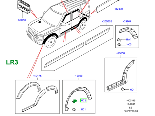 GENUINE LAND ROVER FRONT WHEELARCH MOULDING CLIP LR3 LR4 SET OF 10 NEW ...
