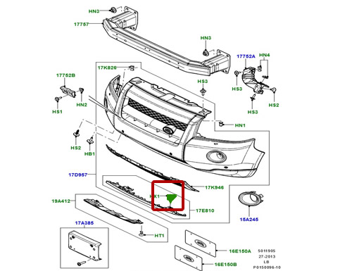 GENUINE LAND ROVER FRONT TOWING COVER RETAINER SET RANGE ROVER SPORT 05 ...