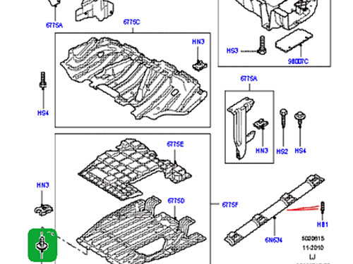 GENUINE LAND ROVER UNDERTRAY SCREW RANGE ROVER 06-09 10-12 NEW SET OF ...