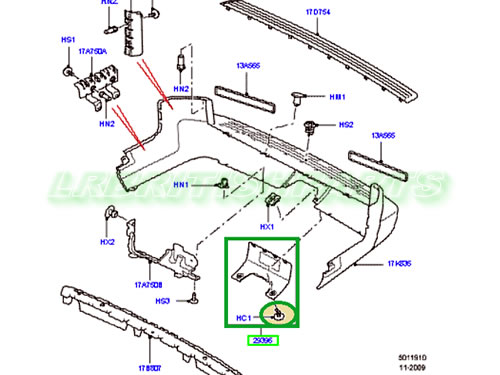 LAND ROVER BUMPER REAR CLIP 1/4 RANGE ROVER SPORT LR3 LR4 OEM NEW SET ...