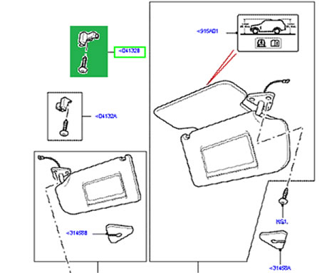 GENUINE LAND ROVER SUNVISOR RETAINER RANGE ROVER 03-12 LH NEW ...