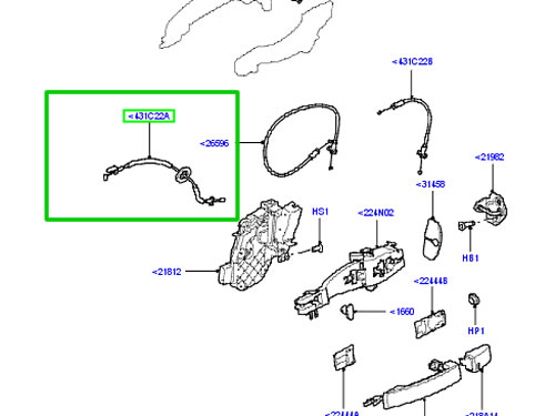 GENUINE LAND ROVER FRONT or REAR INTERNAL DOOR CABLE RELEASE LR3 ...