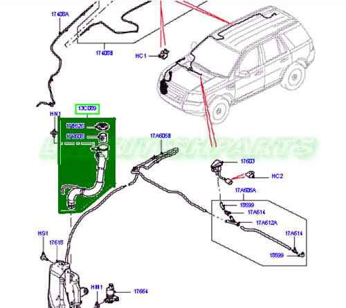 GENUINE LAND ROVER WINDSHIELD WASHER FILLER HOSE LR2 OEM NEW LR002313 ...