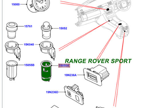LAND ROVER CIGAR LIGHTER SOCKET BASE LR2 LR3 RANGE ROVER EVOQUE RANGE ...