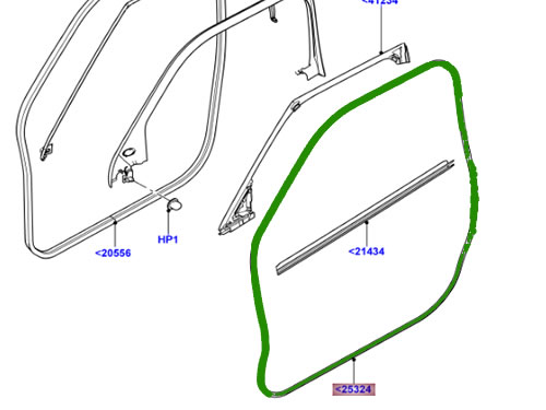 GENUINE LAND ROVER FRONT DOOR SEAL PRIMARY ON DOOR SEAL LR2 RANGE ROVER ...