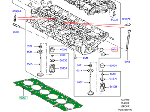 LAND ROVER CYLINDER HEAD GASKET LR2 3.2L PETROL NEW LR006664 ELWIS - LR ...