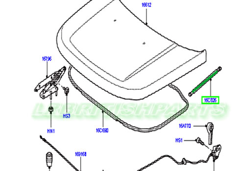 GENUINE LAND ROVER HOOD STRUT LIFT RANGE ROVER SPORT 05-13 LR3 LR4 OEM ...