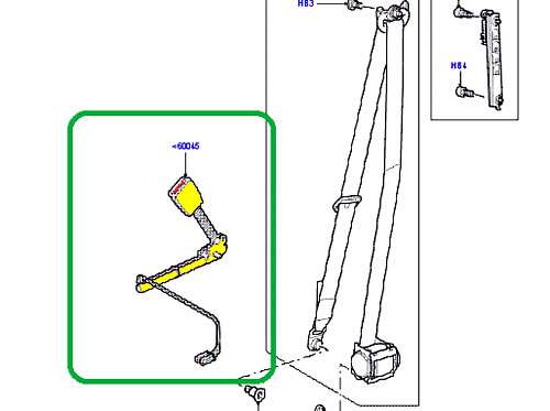GENUINE LAND ROVER SEAT BELT BUCKLE FRONT RANGE ROVER SPORT 08-09 10-13 ...
