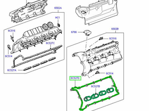 LAND ROVER VALVE COVER GASKET RANGE ROVER LR4 RANGE ROVER SPORT 5.0L LH ...