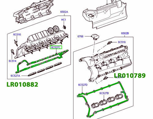 LAND ROVER VALVE COVER GASKETS RANGE ROVER LR4 RANGE ROVE SPORT 5.0L ...