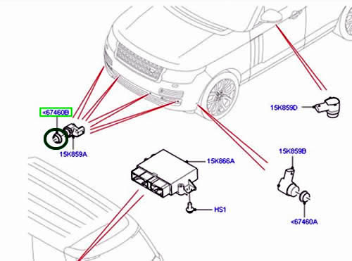 GENUINE LAND ROVER PARKING AID RETAINER CAP FRONT OR REAR LR2 LR4 RANGE ...