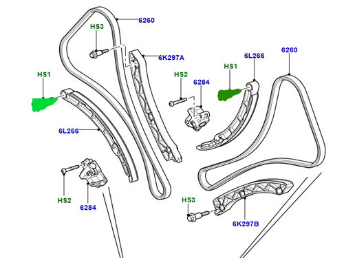 LAND ROVER TENSIONER TIMING CHAIN SCREW SET OF 4 5.0L & 5.0L SC 3.0L SC ...