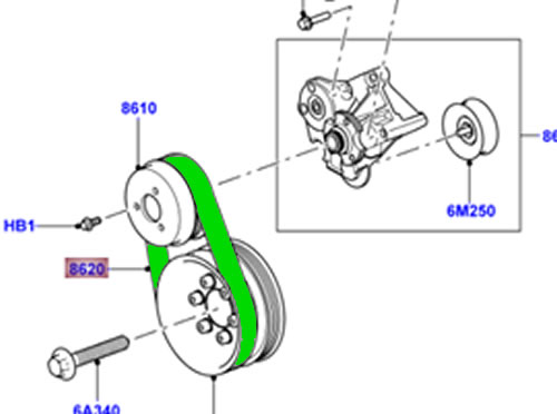 LAND ROVER BELT SECONDARY RANGE ROVER SPORT 10-13 RANGE ROVER 10-12 ...