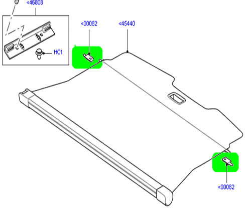 LAND ROVER LOADSPACE COVER RETAINER LR2 RANGE ROVER SPORT 05-13 OEM ...
