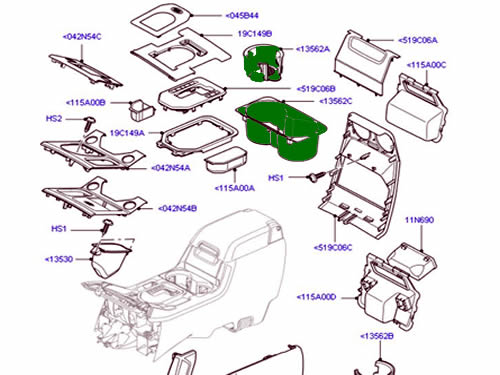 GENUINE LAND ROVER CUP HOLDER WITH INSERTS LR4 NEW SET OF 3 LR013415 ...