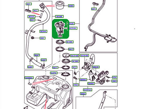 LAND ROVER FUEL PUMP & FILTER RANGE ROVER 06-09 4.4L LR015178 ...
