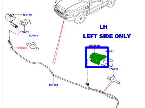 LAND ROVER HEADLAMP WASHER JET RANGE ROVER SPORT 10'-13' LH LR015359 | eBay