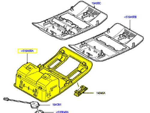 GENUINE LAND ROVER CONSOLE OVERHEAD FOR GLASSES RANGE ROVER 03-12 ...