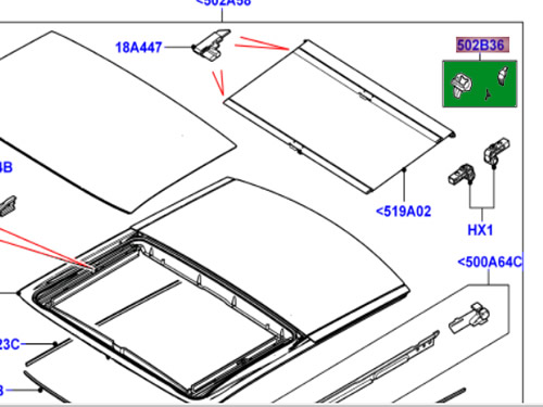 GENUINE LAND ROVER SUN BLIND HANDLE LR2 NEW LR019776 OEM - LRBritish Parts