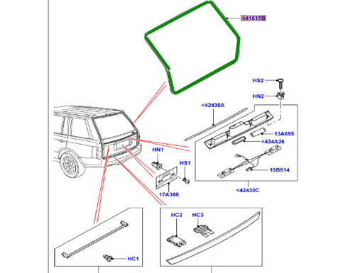GENUINE LAND ROVER TAILGATE DOOR WEATHERSTRIP RANGE ROVER 03 -12 ...