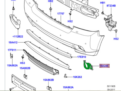 GENUINE LAND ROVER FOG LAMP BEZEL LH RANGE ROVER 10'-12' NEW LR024328 ...