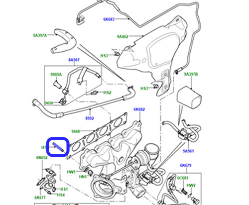 LAND ROVER TURBOCHARGER STUD SET LR2 DISCOVERY SPORT RANGE ROVER EVOQUE ...