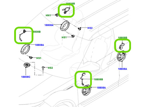 LAND ROVER SPEAKER TWEETER RANGE ROVER EVOQUE 12-18 19 ON RANGE ROVER ...