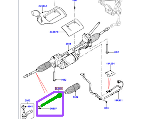 GENUINE LAND ROVER STEERING GEAR CONNECTING ROD RANGE ROVER EVOQUE ...