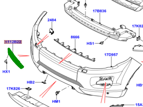 GENUINE LAND ROVER FRONT BUMPER DEFLECTOR RANGE ROVER EVOQUE NEW LH ...