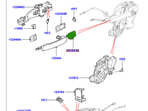 GENUINE LAND ROVER DOOR HANDLE CAP PASSENGER LR2 LR4 RANGE ROVER SPORT ...
