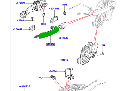 GENUINE LAND ROVER DOOR HANDLE EXTERIOR FRONT/ REAR LH/ RH RANGE ROVER ...