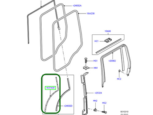 LAND ROVER DOOR REAR WEATHERSTRIP RETAINER CLIP RANGE ROVER 2003-2009 ...