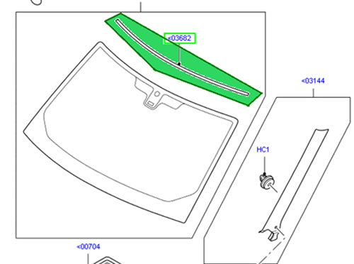 GENUINE LAND ROVER WINDSHIELD MOLDING UPPER RANGE ROVER SPORT 05-13 NEW ...