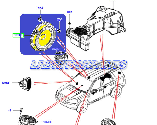 LAND ROVER SPEAKER WOOFER HI LINE LR2 RANGE ROVER EVOQUE LR079254 | eBay