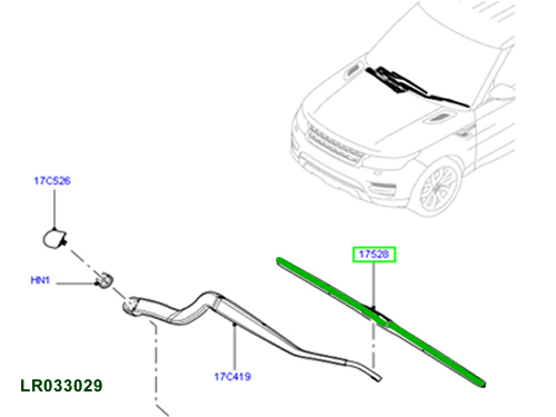 GENUINE LAND ROVER FRONT WIPER BLADE RANGE ROVER 13-16 RANGE ROVER ...