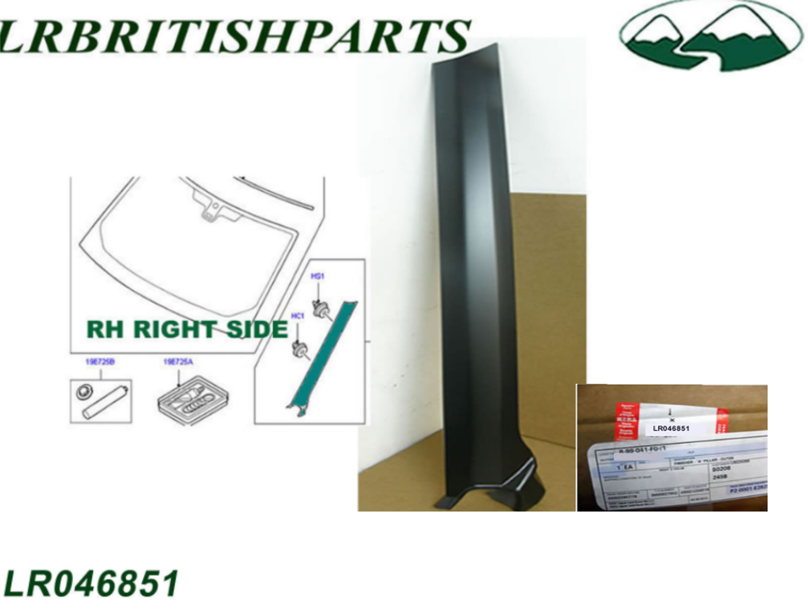 GENUINE LAND ROVER WINDSHIELD A PILLAR LR3 LR4 RH RIGHT NEW LR046851 ...
