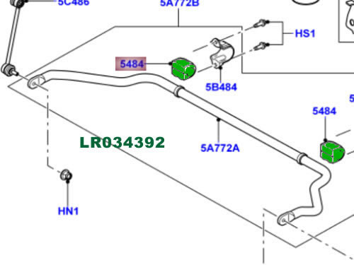 GENUINE LAND ROVER REAR STABILIZER BAR BUSHING LR2 RANGE ROVER EVOQUE ...