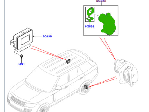 LAND ROVER PARKING BRAKE ACTUATOR RANGE ROVER 13-16 RANGE ROVER SPORT ...
