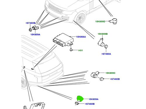 GENUINE LAND ROVER REAR PARKING AID SENSOR RANGE ROVER 10-12 13 ON LR4 ...