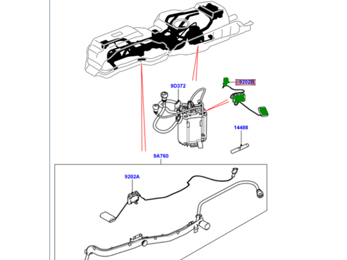 GENUINE LAND ROVER FUEL TANK REAR FLOAT LR4 OEM NEW LR042971 ...