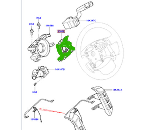GENUINE LAND ROVER STEERING ROTARY SENSOR LR2 11-12 NEW LR043720 ...