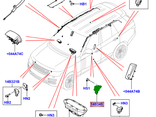 GENUINE LAND ROVER SIDE AIRBAG SENSOR RANGE ROVER EVOQUE RANGE ROVER 13 ...