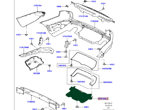 GENUINE LAND ROVER REAR TOWBAR UNDERTRAY RANGE ROVER SPORT 14 ON ...