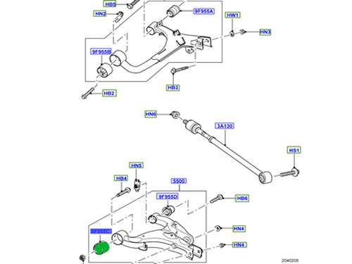 LAND ROVER REAR CONTROL ARM BUSHING LOWER FRONT RANGE ROVER SPORT 05-09 ...